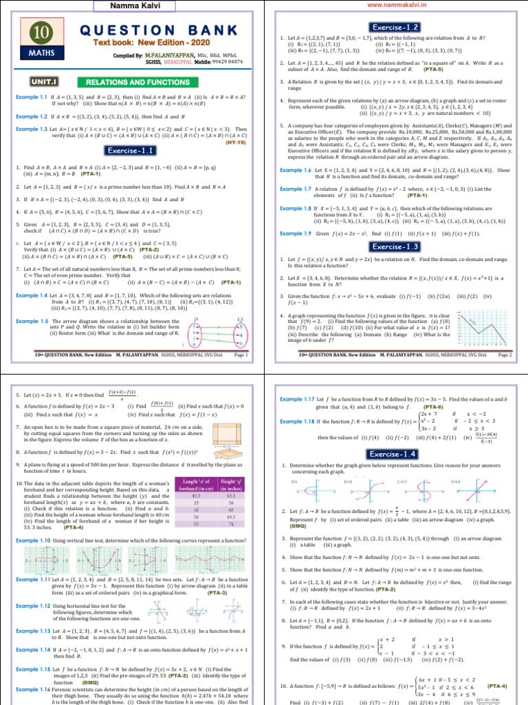 10th Grade Maths Question Bank | PDF | Mathematical Relations ...