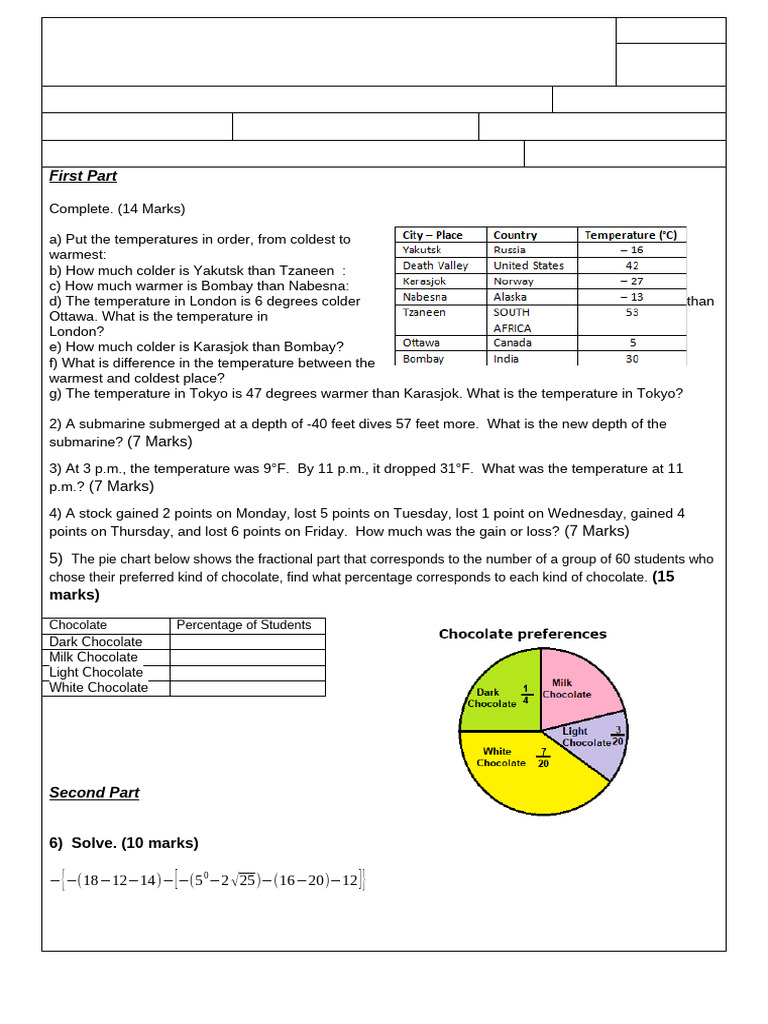 Temperature and Math Problem Solutions | PDF