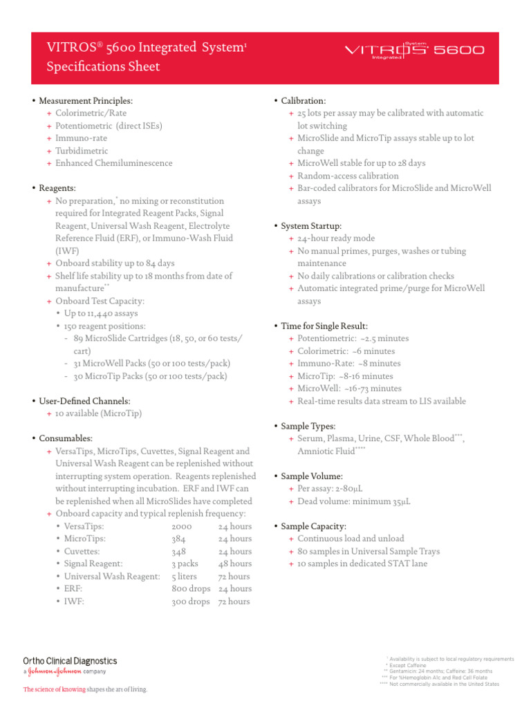 VITROS 5600 Integrated System Specs | PDF | Usb Flash Drive | Computer ...