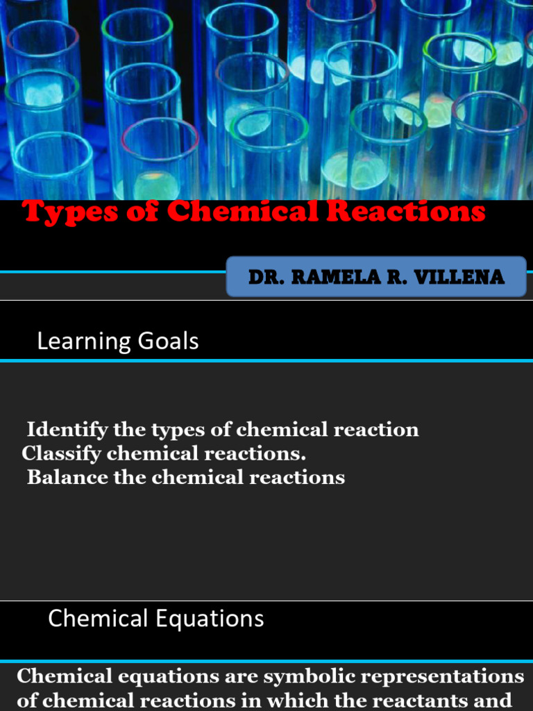 TYPES OF CHEMICAL REACTION | PDF | Chemical Reactions | Combustion