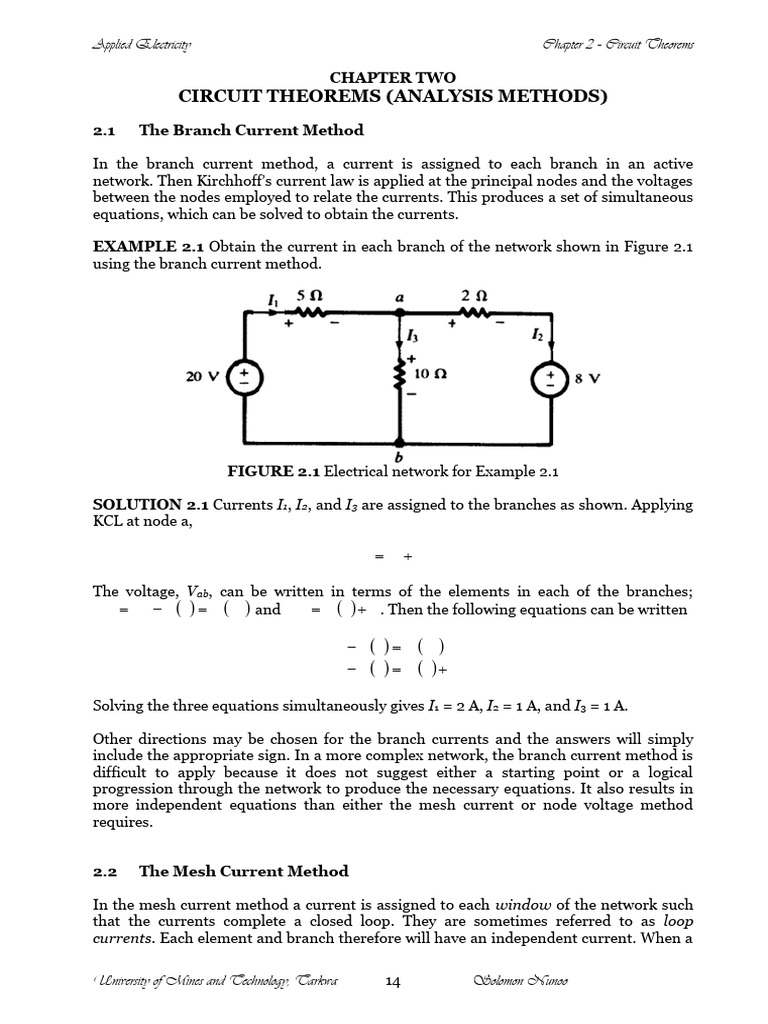 Circuit Theorems in Applied Electricity | PDF | Electricity ...