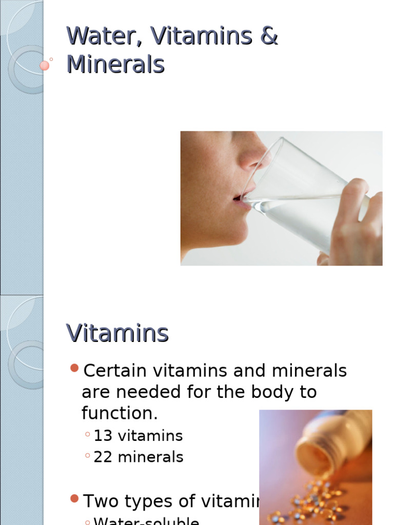Essential Vitamins, Minerals, and Water | PDF | Foods | Vitamin