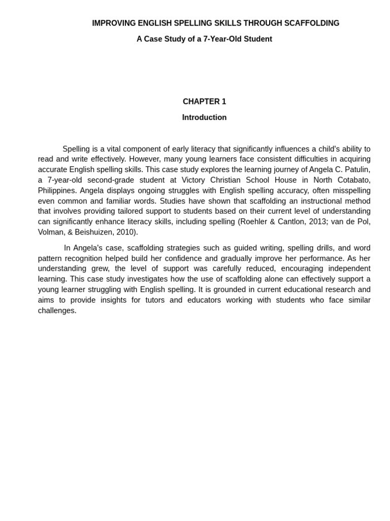 Enhancing Spelling Skills with Scaffolding | PDF | Cognition ...