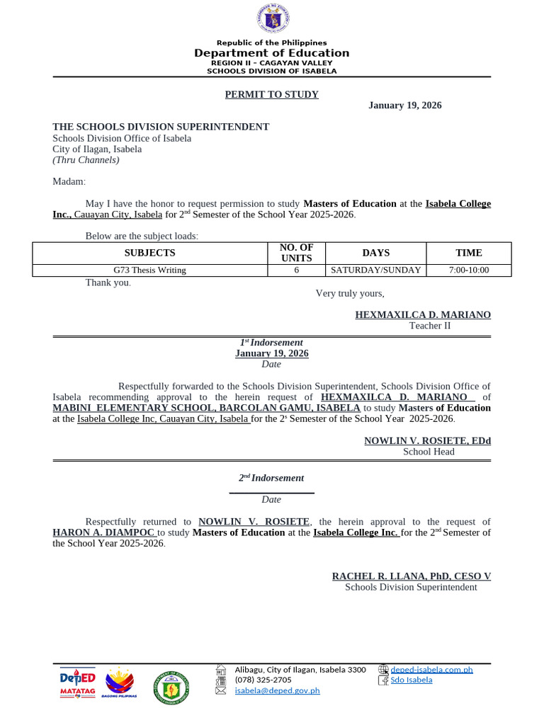 Study Permit MaEd HARON | PDF | Higher Education | Academic Degree