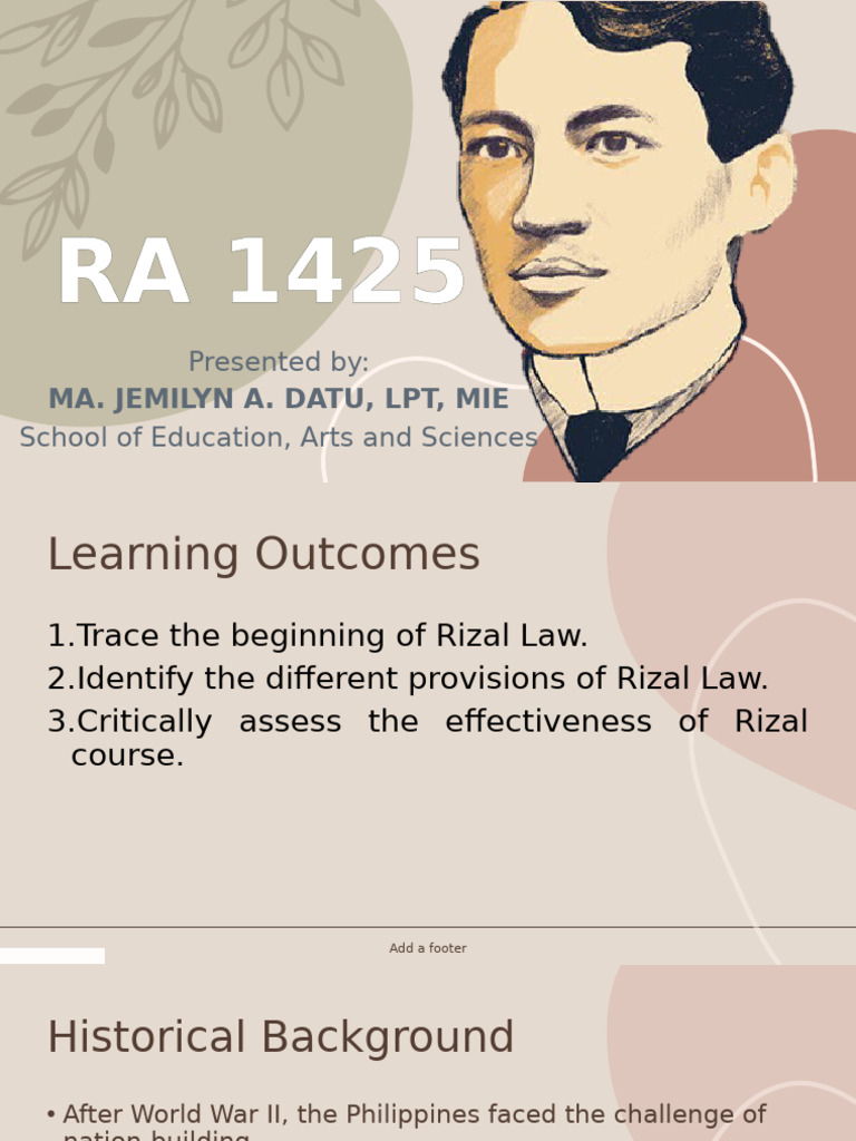 Overview of RA 1425: Rizal Law | PDF