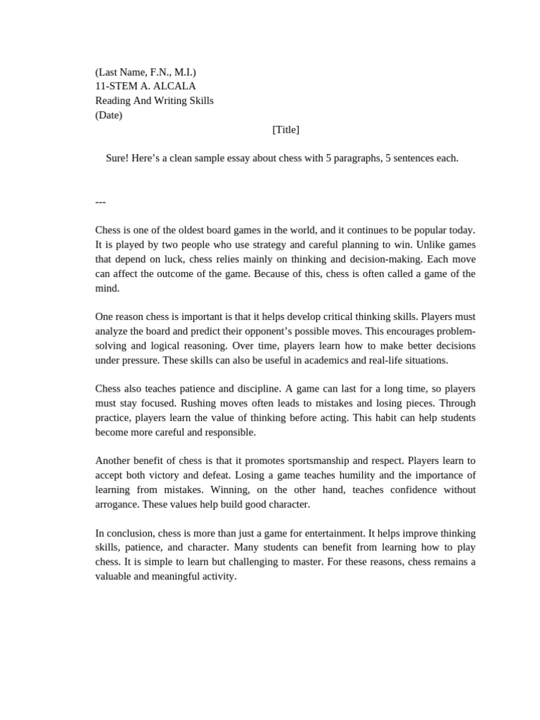 Sample Academic Essay | PDF