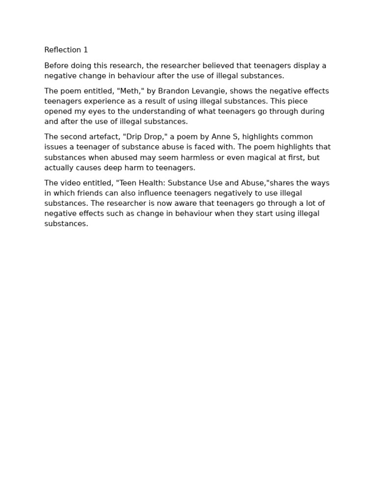 Reflection 1 Sample (1) | PDF