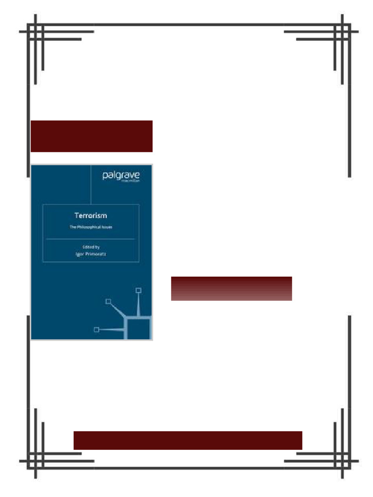 Terrorism The Philosophical Issues 1st Edition Igor Primoratz (Eds ...