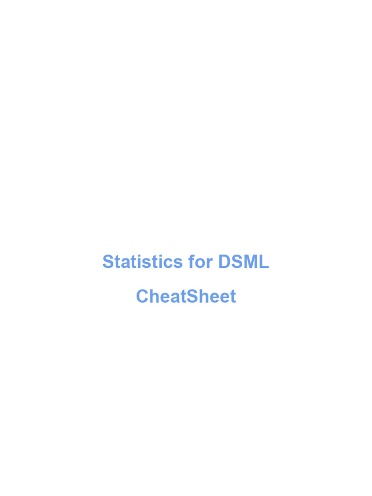 Statistics CheatSheet | PDF | Statistics | Confidence Interval
