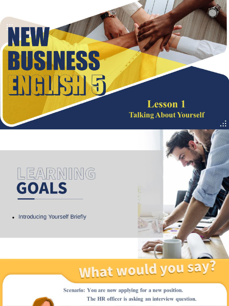 BUE5 L1 Talking About Yourself | PDF