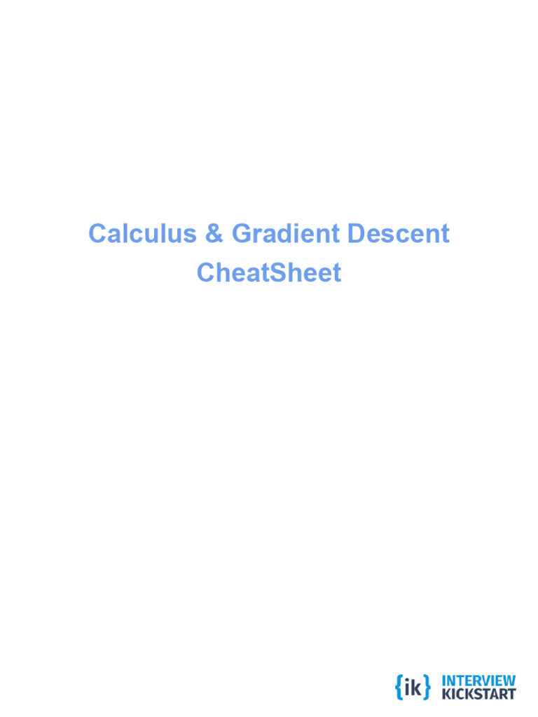 Calculus and Gradient Descent Guide | PDF | Derivative | Mathematical ...