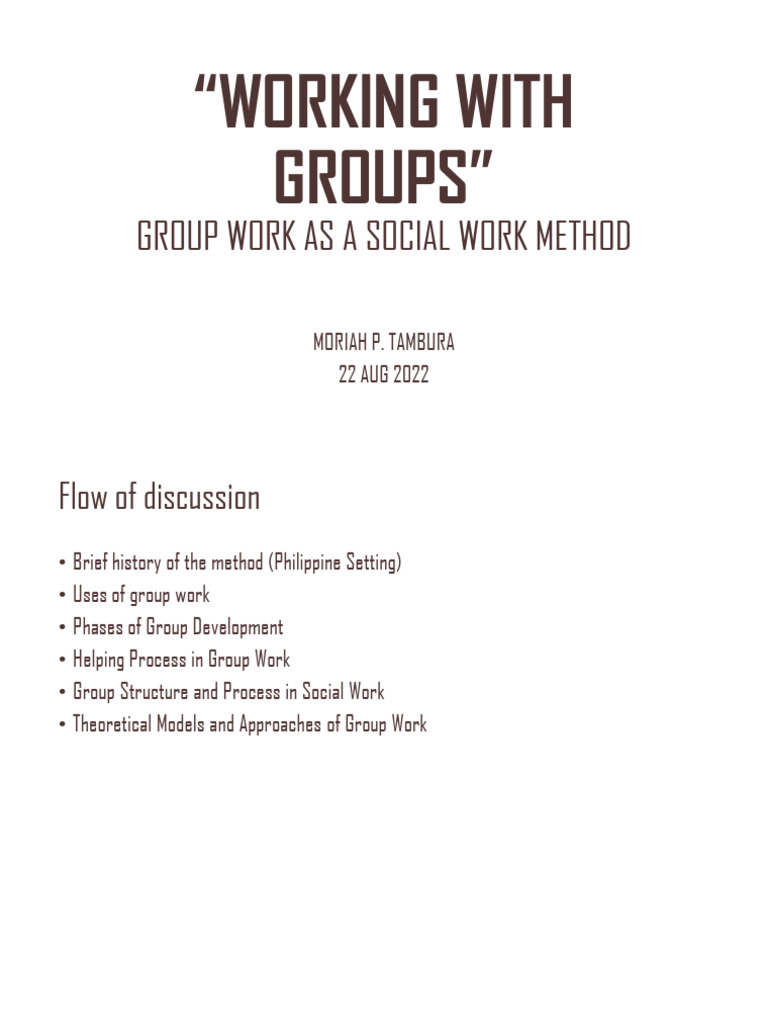 Social Work Methods Working With Groups Revised | PDF | Deviance ...
