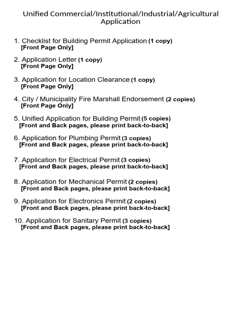 Building Permit Application Checklist | PDF