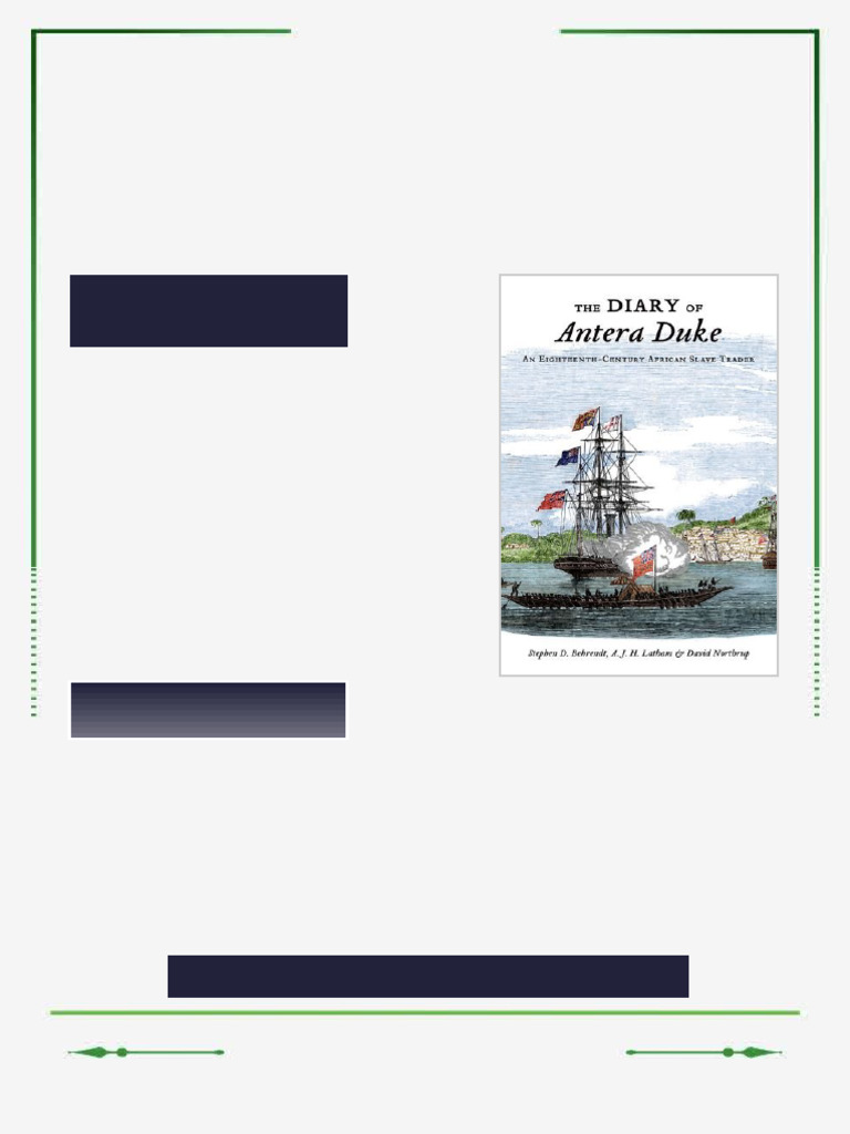 The Diary of Antera Duke an Eighteenth Century African Slave Trader 1st ...