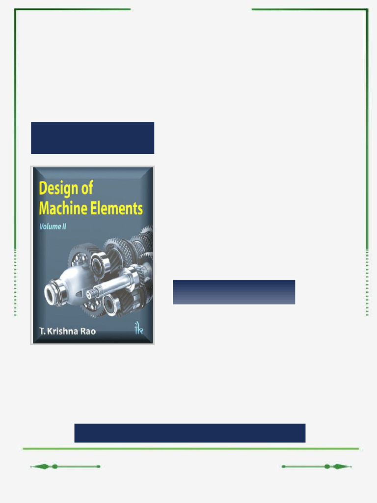 Design of Machine Elements 1st Edition T. Krishna Rao ebook full ...