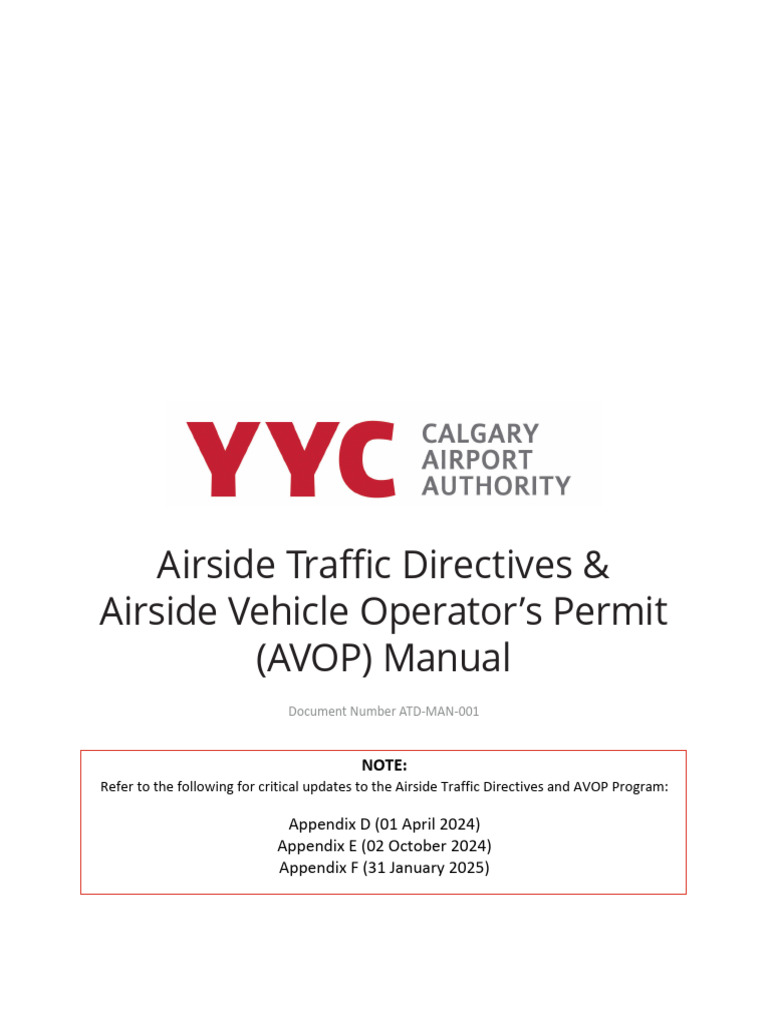 Airside Traffic Directives & AVOP Manual | PDF | Airport | Air Traffic ...