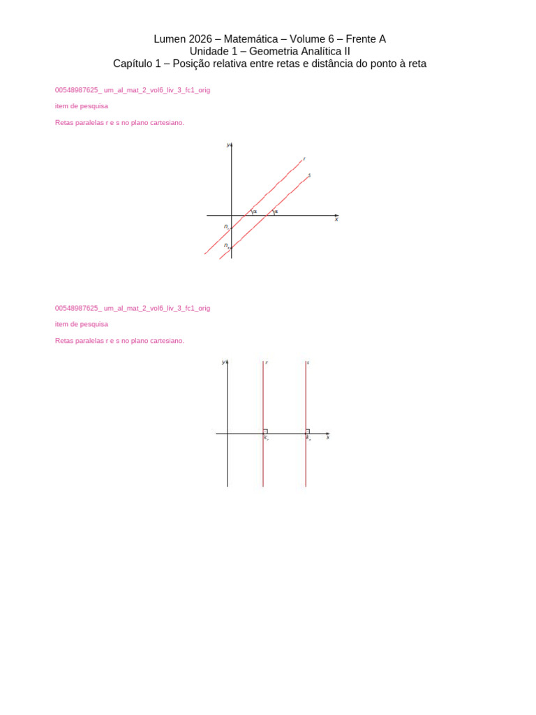 Posição Relativa entre Retas e Distância | PDF | Linha (Geometria ...