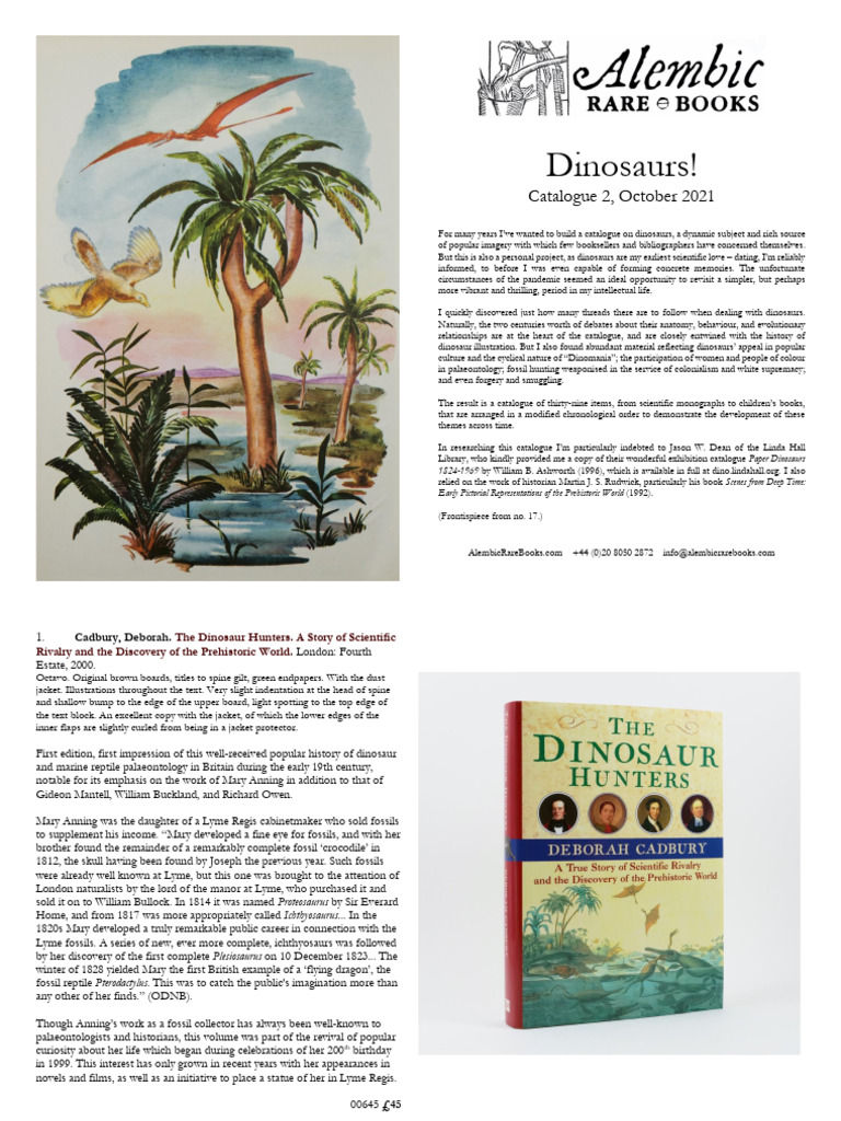 Dinosaur Catalogue: History & Culture | PDF | Paleontology