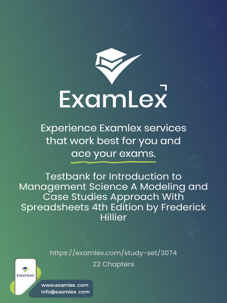 Testbank for Introduction to Management Science a Modeling and Case ...