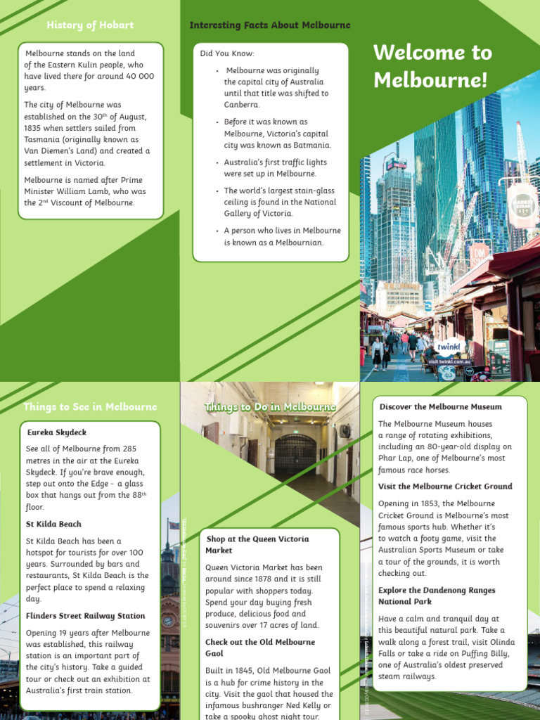 Au Hu 1629343231 Melbourne Reading Comprehension Brochure | PDF | Melbourne