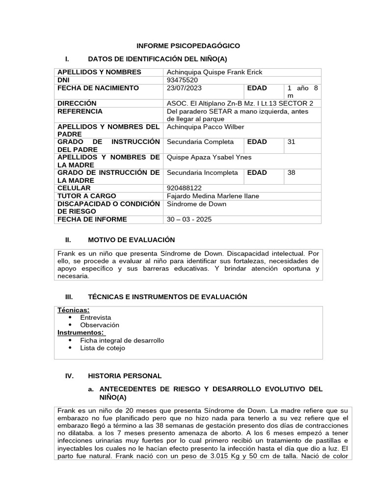 IPP-ACHINQUIPA QUISPE FRANK ERICK-24136312600040 (1) | PDF | Síndrome ...