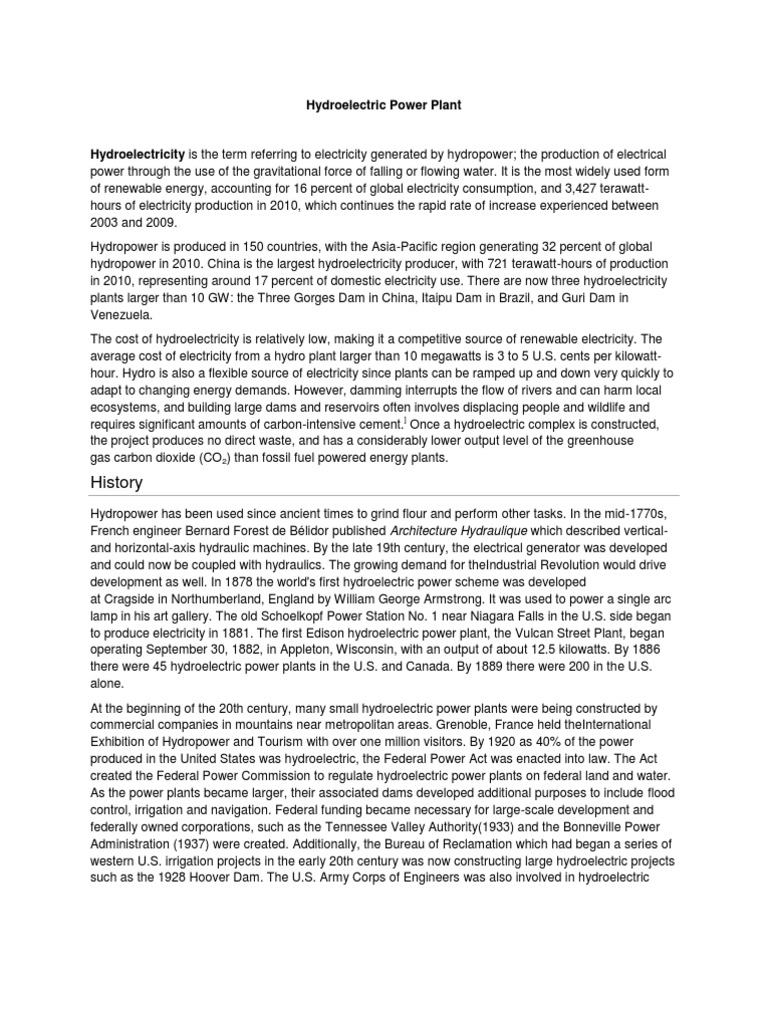 Hydroelectric Power Plant | PDF | Hydroelectricity | Power Station