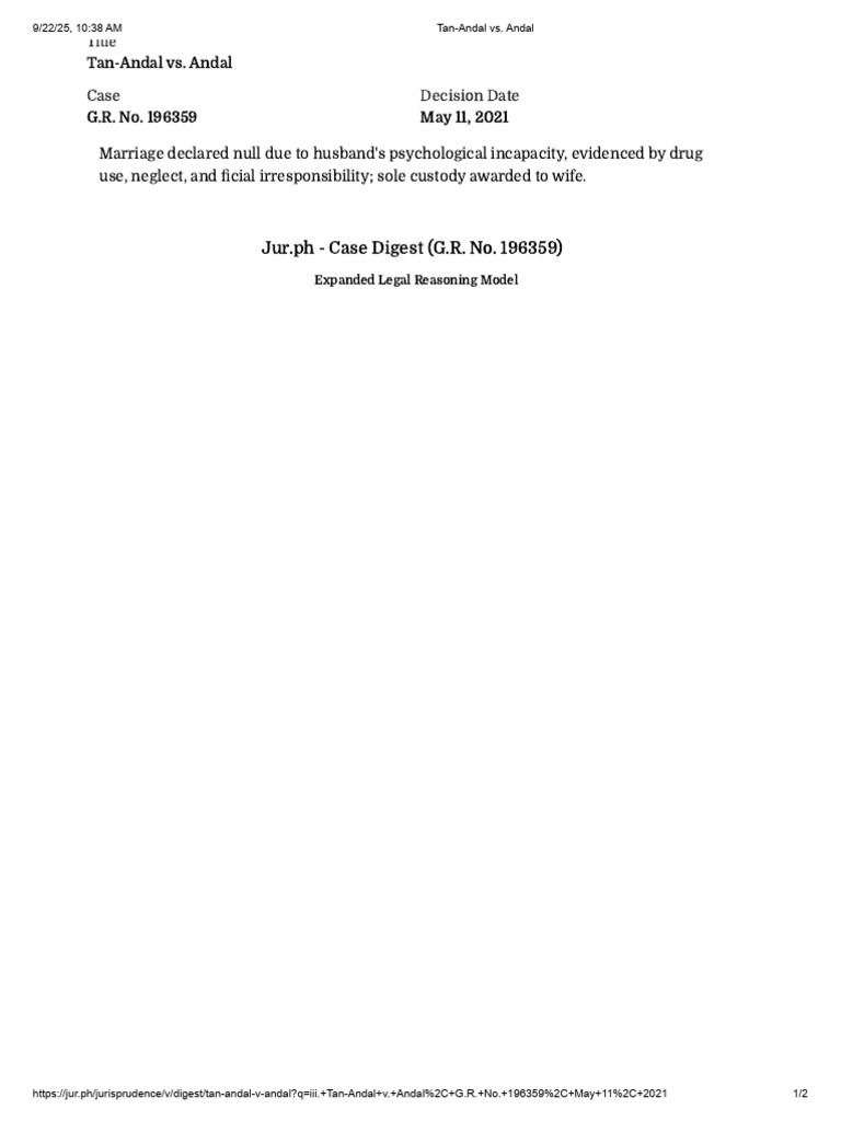 3. Tan-Andal vs. Andal | PDF