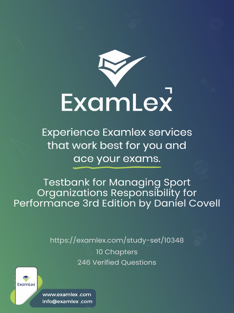 Testbank for Managing Sport Organizations Responsibility for ...