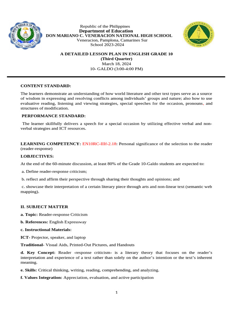 DLP Reader Response | PDF | Thought | Educational Technology