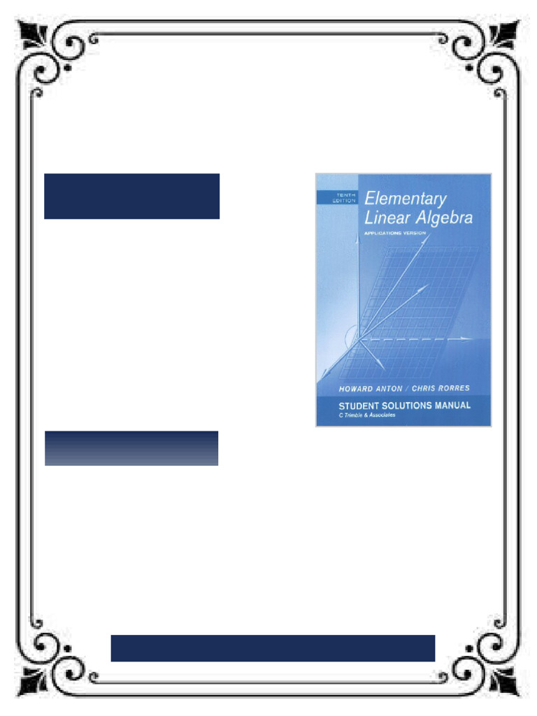 Elementary linear algebra applications version student solutions manual 10th Edition Howard ...