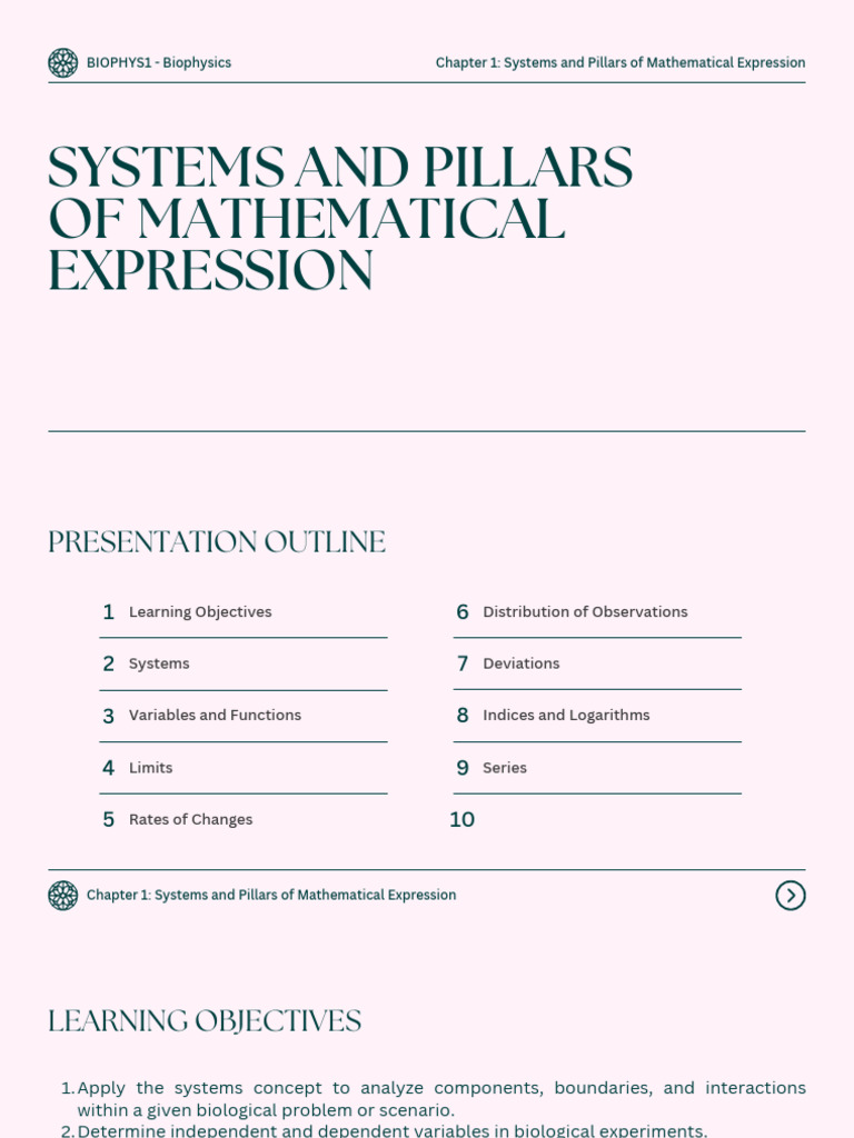 System and Pillars of Mathematical Expression Lecture Handout 2 | PDF ...