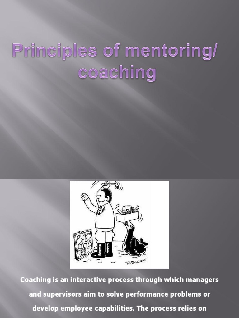 Principles of Coaching Mentoring | PDF | Mentorship | Social Psychology