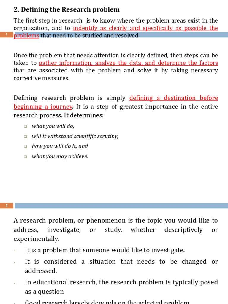 Defining Research Problems Effectively | PDF | Question | Knowledge