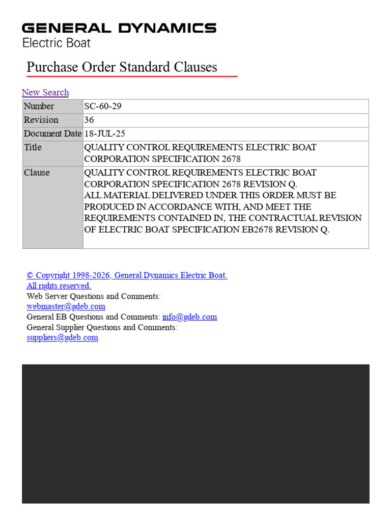 Electric Boat Quality Control Clauses | PDF