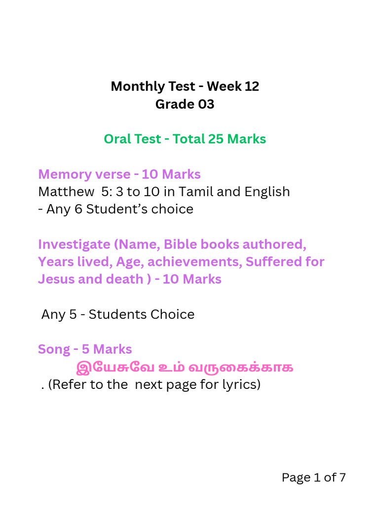 Grade 03 Week 12 | PDF
