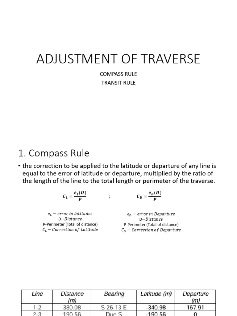 Adjustment of Traverse (1) | PDF | Mathematics | Arithmetic