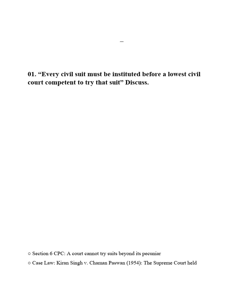 CPC UNIT - I | PDF | Lawsuit | Jurisdiction