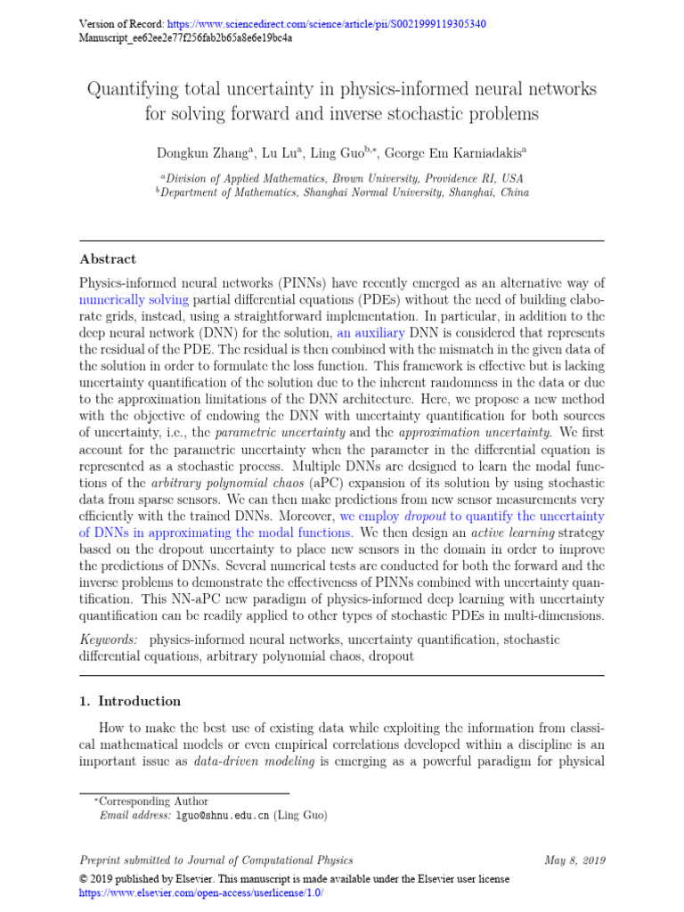 Quantifying Total Uncertainty in Physichs-Informed Neural Networks for Solving Forward and ...
