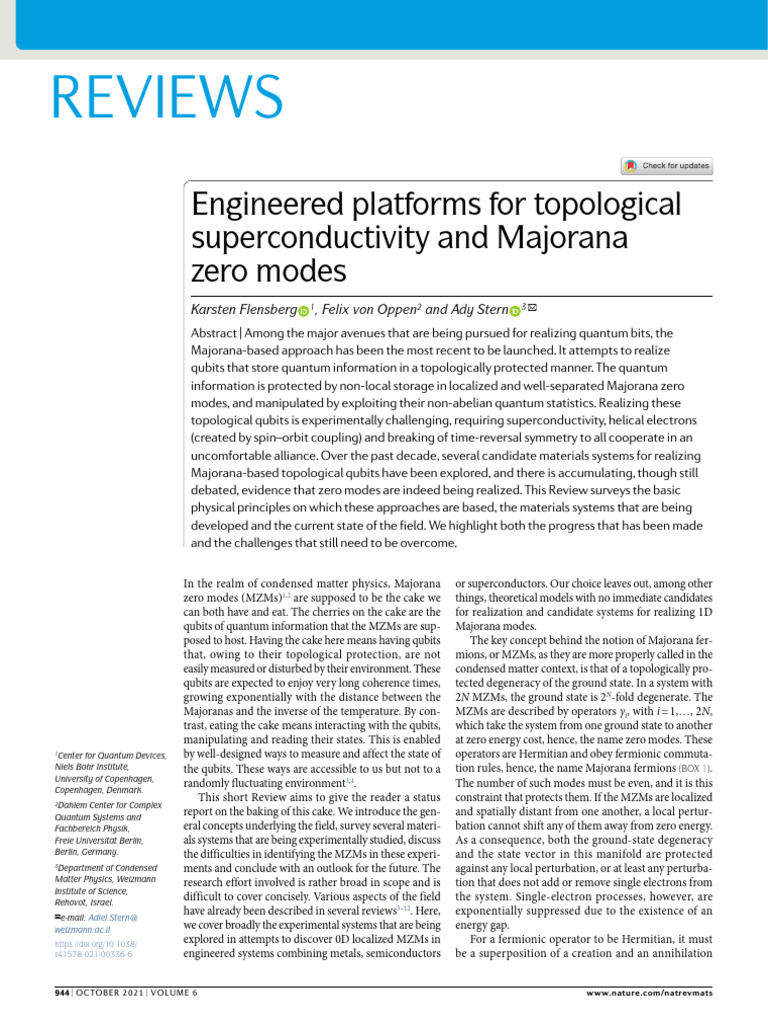 Majorana Zero Modes in Topological Qubits | PDF | Superconductivity ...