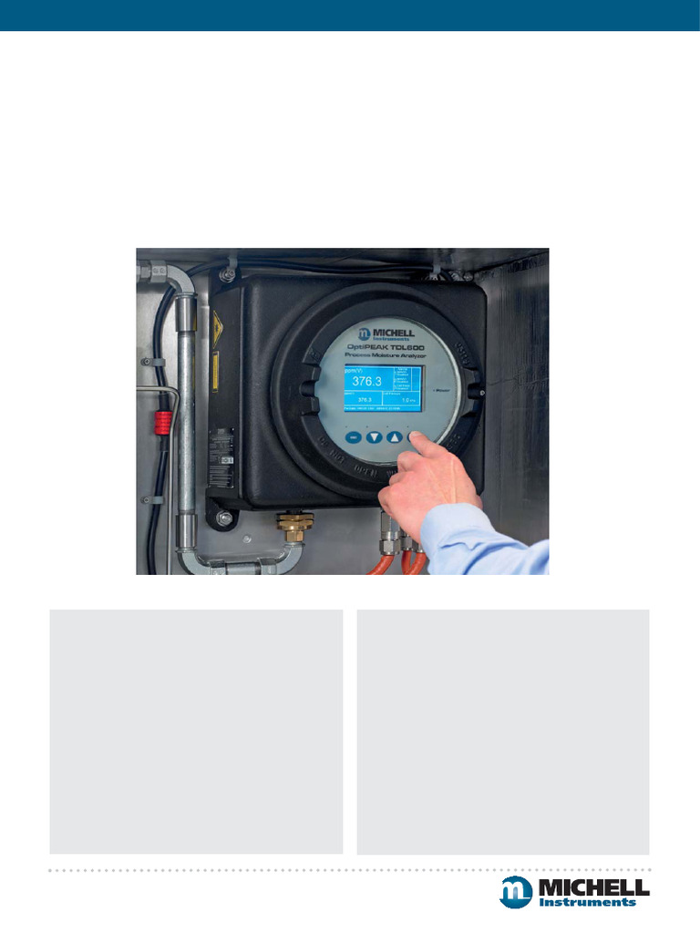 OptiPEAK TDL600: Natural Gas Moisture Analyzer | PDF | Natural Gas ...