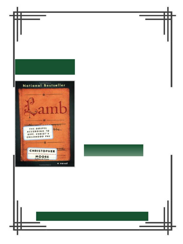 Lamb The Gospel According to Biff Christ s Childhood Pal First Perennial Edition Christopher ...