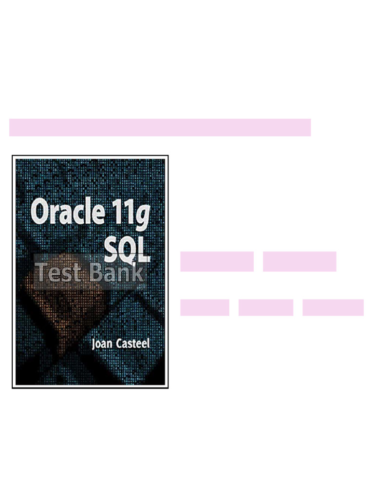 Oracle 11G SQL 2nd Edition Casteel Test Bank digital download | PDF ...