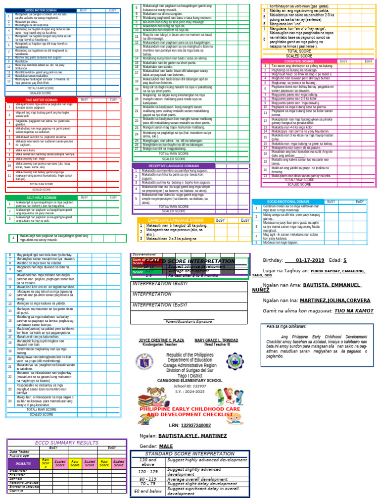 Eccd Checklist 2023-2024 | PDF