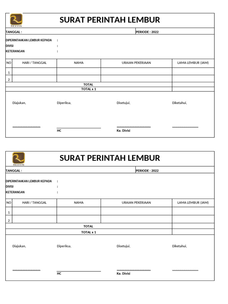 Form Lembur | PDF