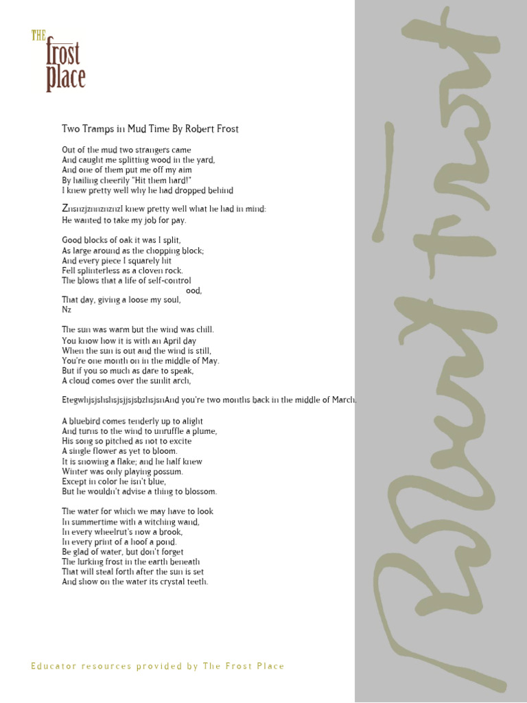 Two Tramps in Mud Time Poem Text (1) | PDF