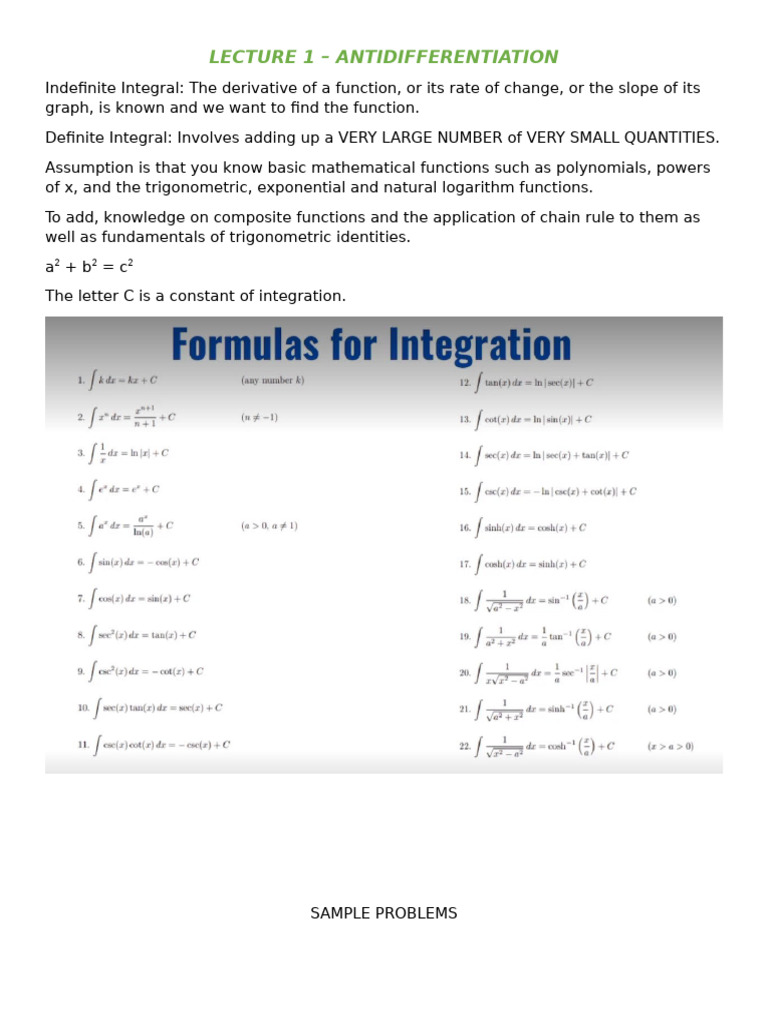 Integral Calculus Midterms Reviewer | PDF | Integral | Trigonometric Functions