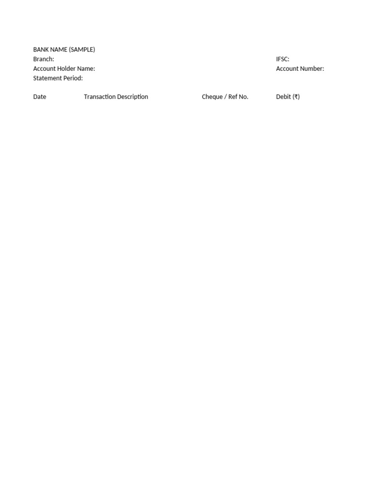 Bank Statement Template Sample | PDF