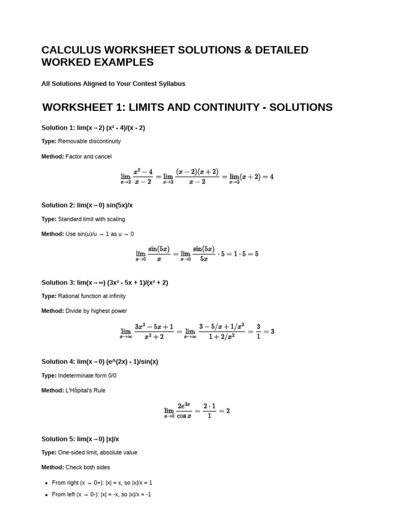 Calculus Limits and Derivatives Guide | PDF | Mathematical Optimization ...