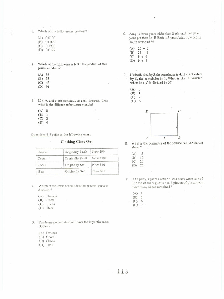 Ssat Math Chapter 2 | PDF