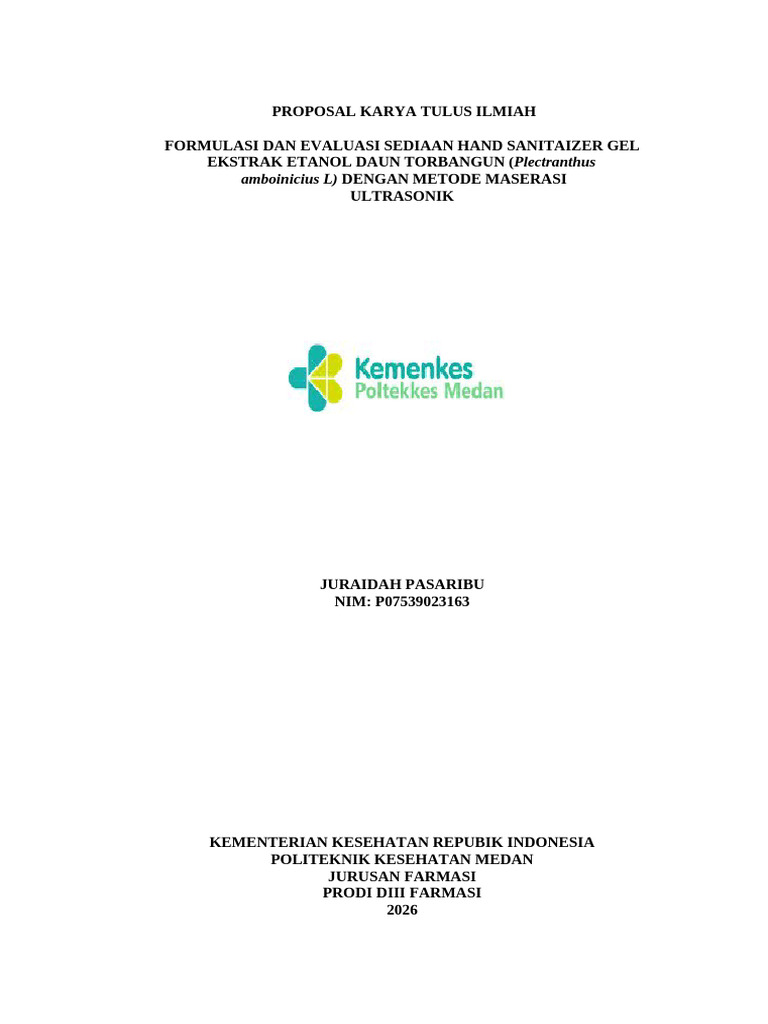 Evaluasi Hand Sanitizer Gel Daun Torbangun | PDF